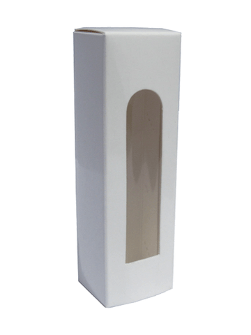 Plain White folding carton box with window. Size 1\deep x 1.5"Wide x 4 ...
